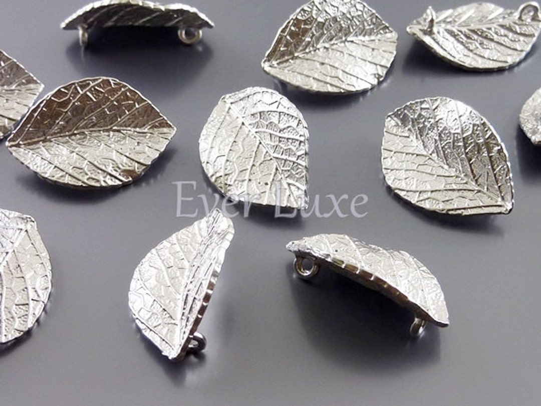 4 Small Realistic Leaf Connectors / Leaf Jewelry Charms, Nature ...