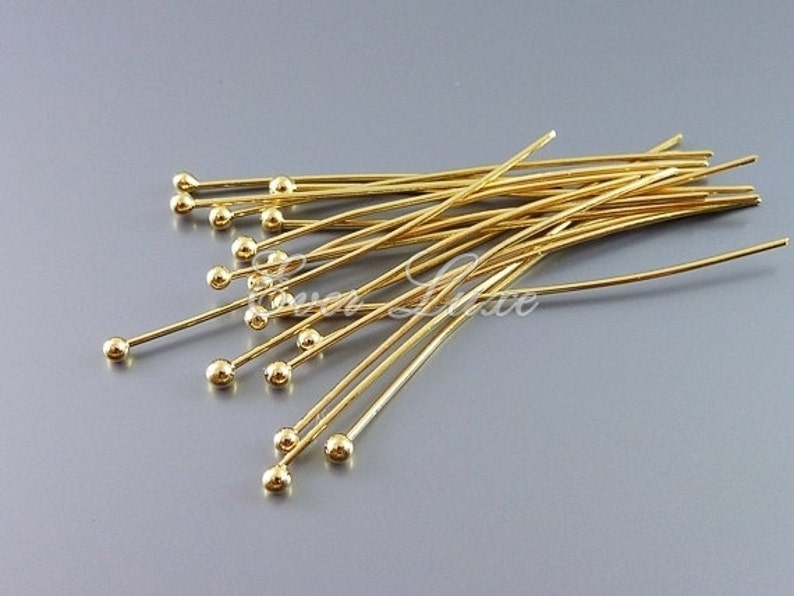 50 Pcs of 30mm Gold Plated Ball Pins Head Pins Brass Pins | Etsy