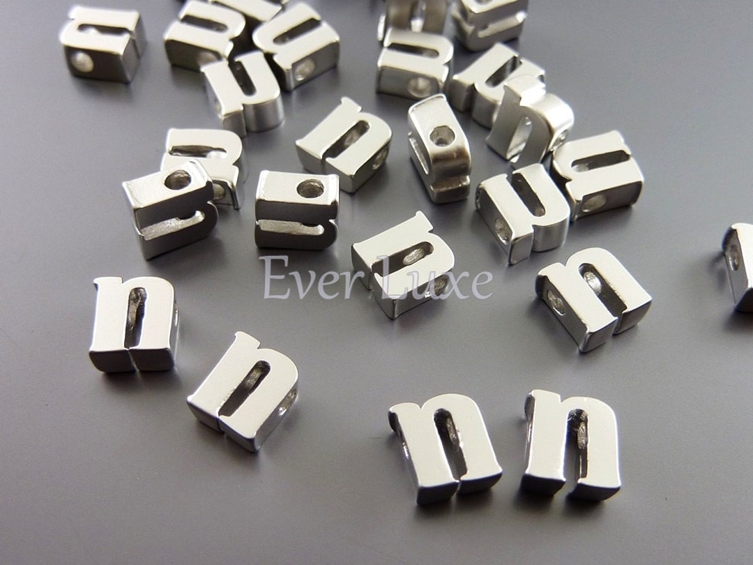 2 Lower Case Letter N, Initial Beads, Charms, Alphabet Beads ...
