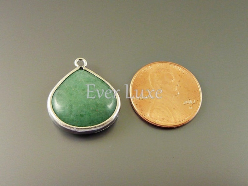 2 Light Green Jade Synthetic Stone Pendants in Bezel Setting - Etsy