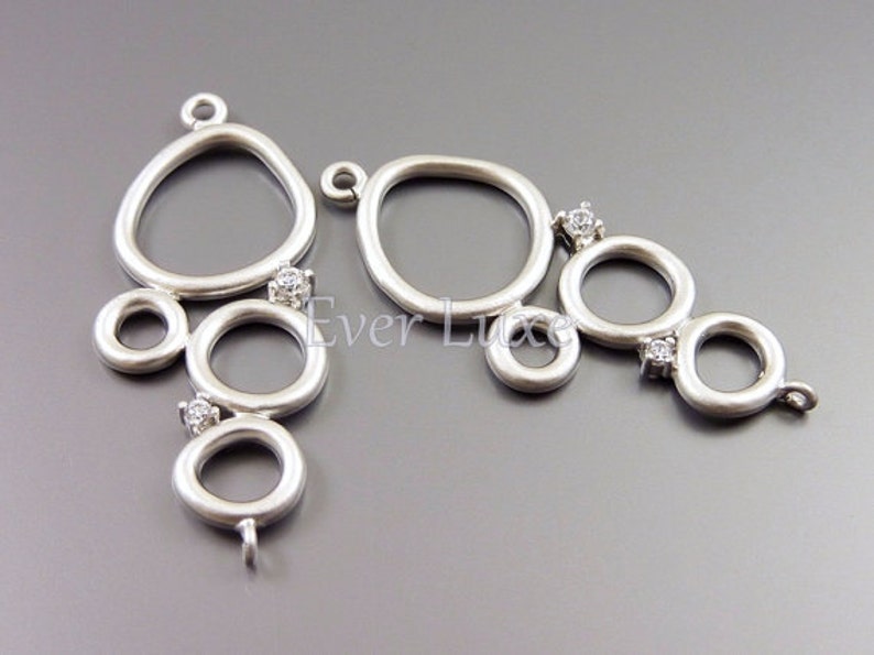 2 Abstract Multi-circles With CZ Cubic Zirconia Ring - Etsy