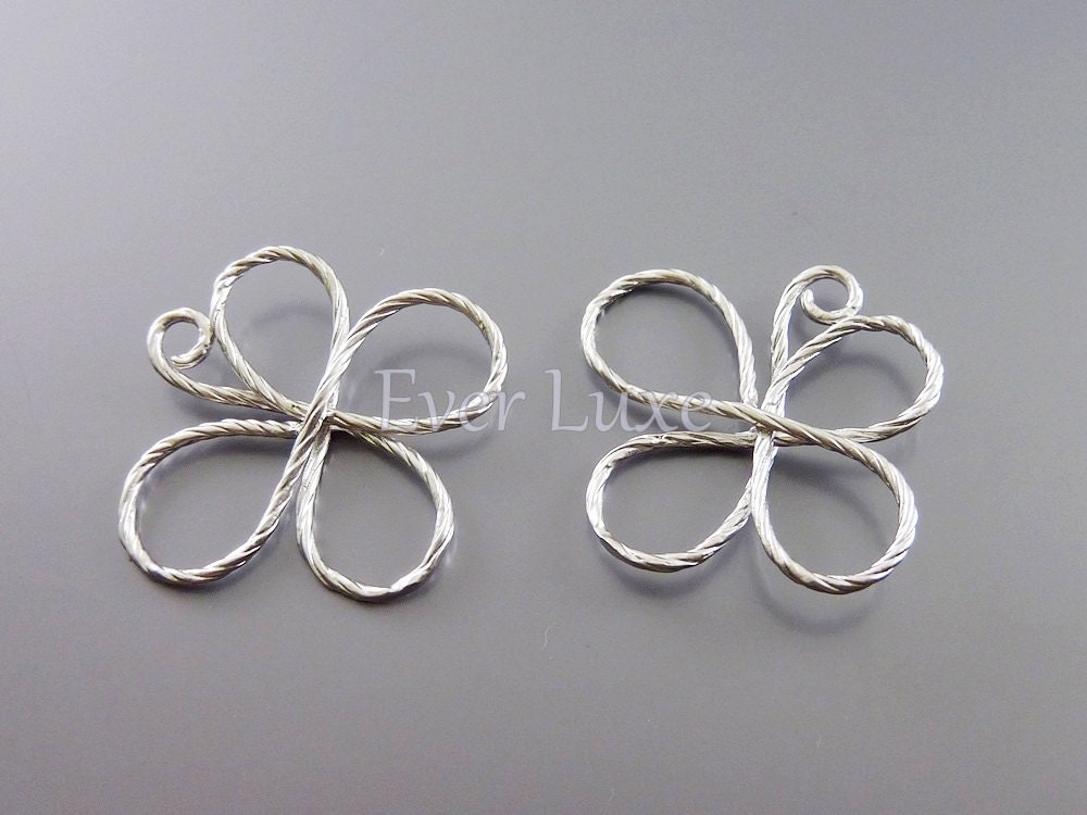 2 Handmade Wire Butterfly Pendants, Matte Silver Findings, Jewelry ...