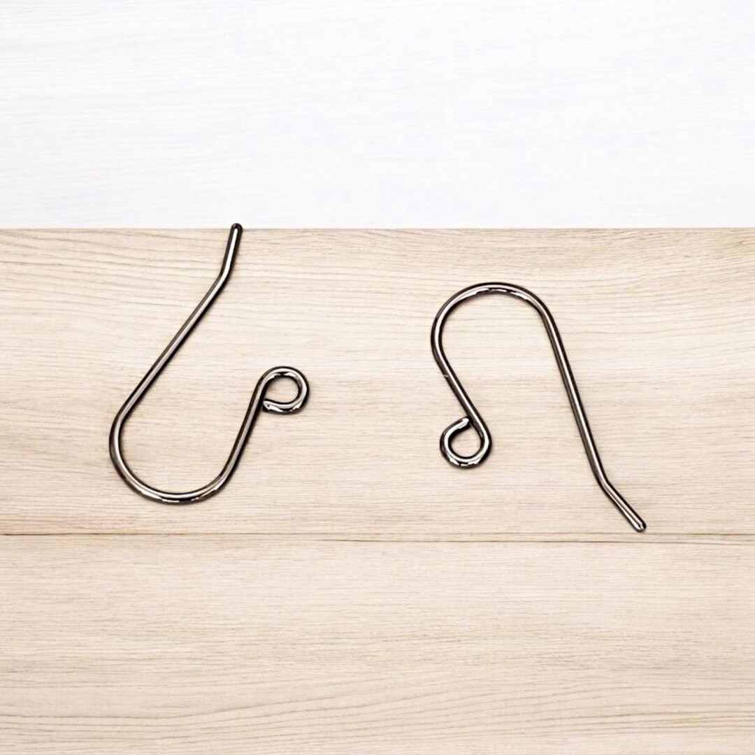 Gunmetal Black French Ear Wires: 21 Gauge Brass Earring Hooks, 20mm ...