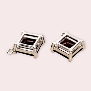 2 Pcs Large 10x10 Exquisite Garnet Glass Pendants, in a Stunning ...