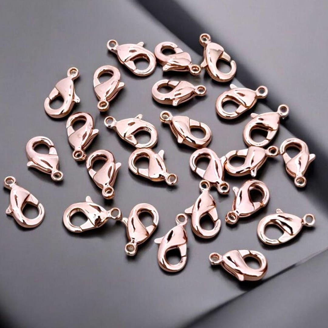 10 Rose Gold Lobster Clasps: 10mm Jewelry Fasteners - Etsy