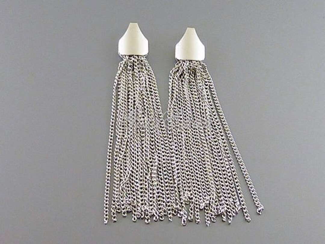 Shiny Silver Chain Tassels: 50mm Brass Charm Pendants (2pcs) - Etsy