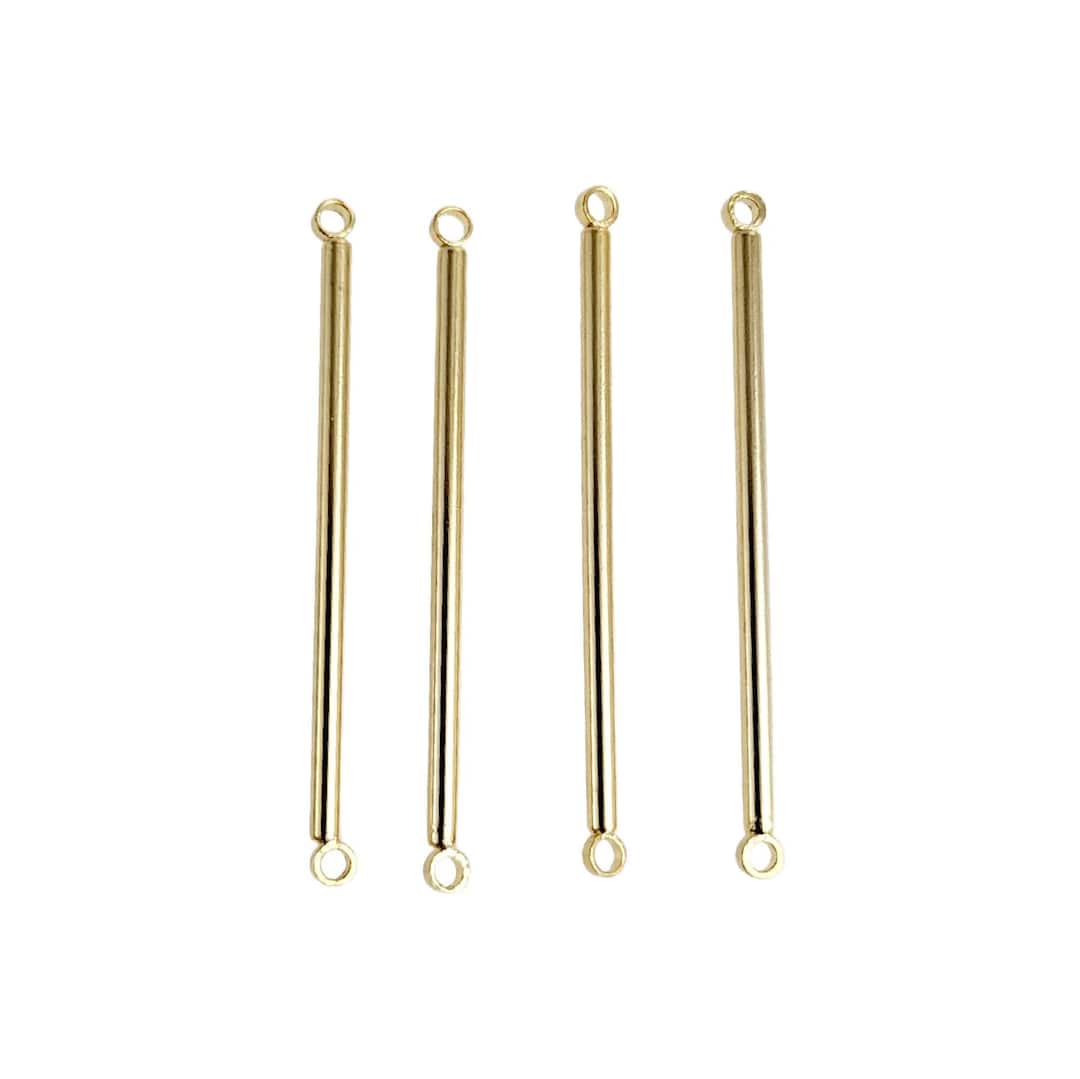 4 Pieces of 32mm/1.25in High Quality Matte Gold Long Skinny Connector ...