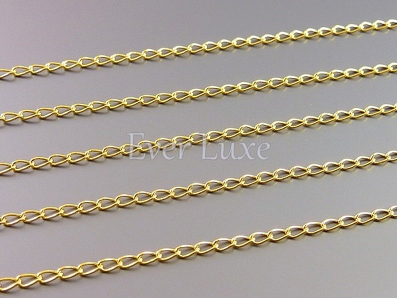 1 Meter Delicate 16k Gold Plated Brass Curb Chains Designer - Etsy