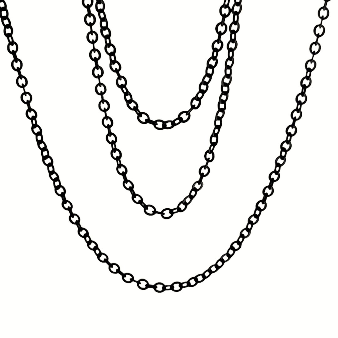 1 Meter High-quality, Elegant Matte Black Lacquer-coated Brass Chain ...