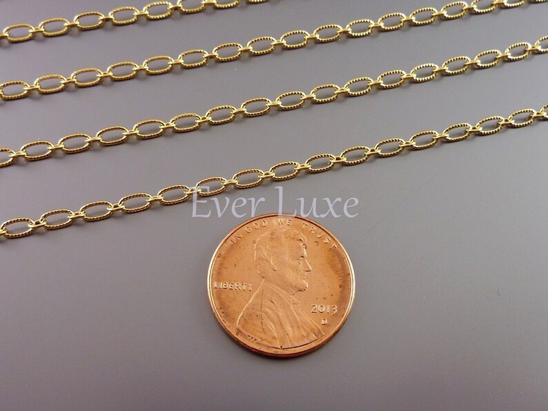 1 Meter Gold Textured Oval Link Chains Gold Jewelry Chains - Etsy