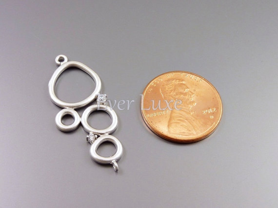 2 Abstract Multi-circles With CZ Cubic Zirconia Ring - Etsy