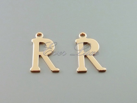 4 Rose Gold Letter R Charms Personalized Jewelry Initial | Etsy