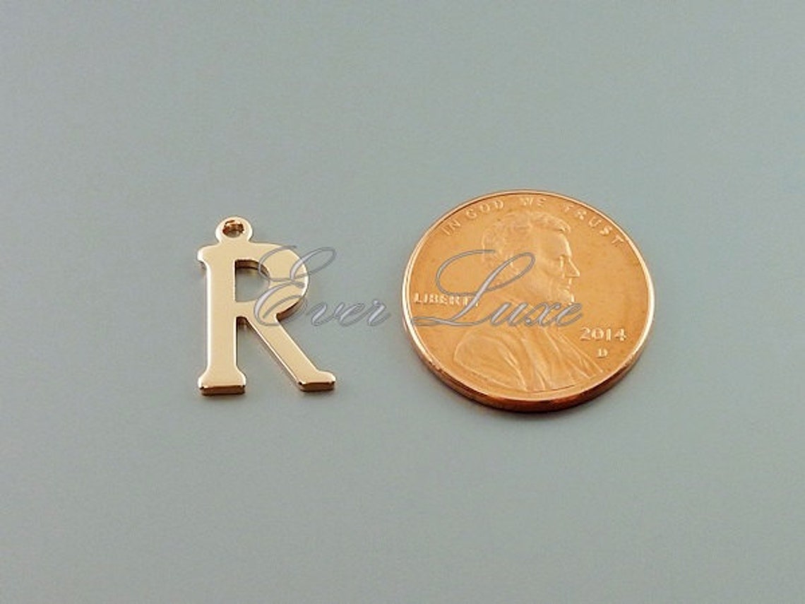 4 Rose Gold Letter R Charms Personalized Jewelry Initial - Etsy