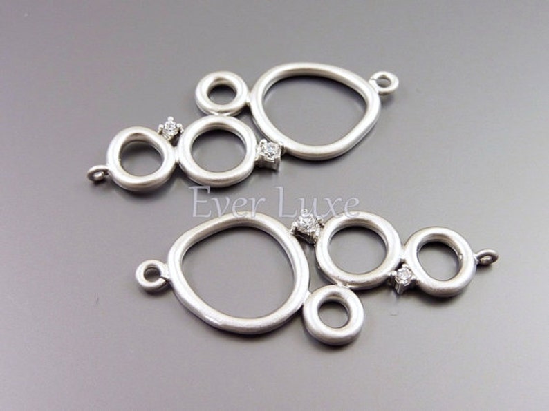 2 Abstract Multi-circles With CZ Cubic Zirconia Ring - Etsy