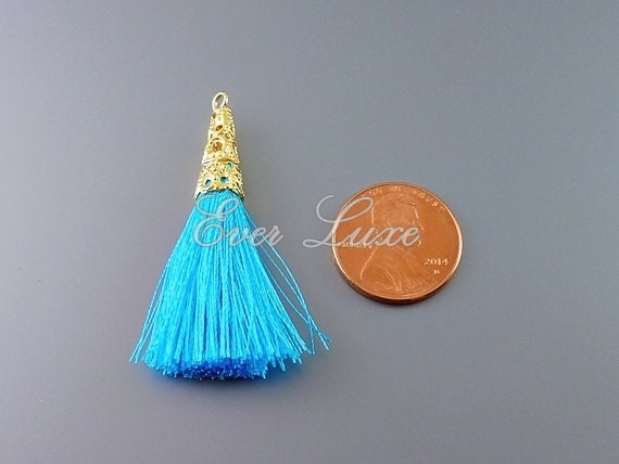 2 Beautiful Turquoise Blue Color Tassels Tassel With Metal - Etsy Israel
