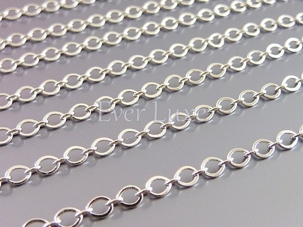1 Meter Large and Small Link Chains Rhodium Silver Plated | Etsy