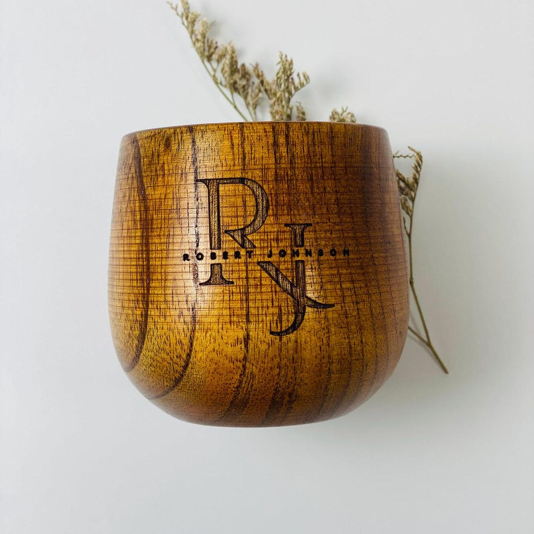 Personalized Wood Whisky Cup Wooden Cup Carved Customized Name Mug ...