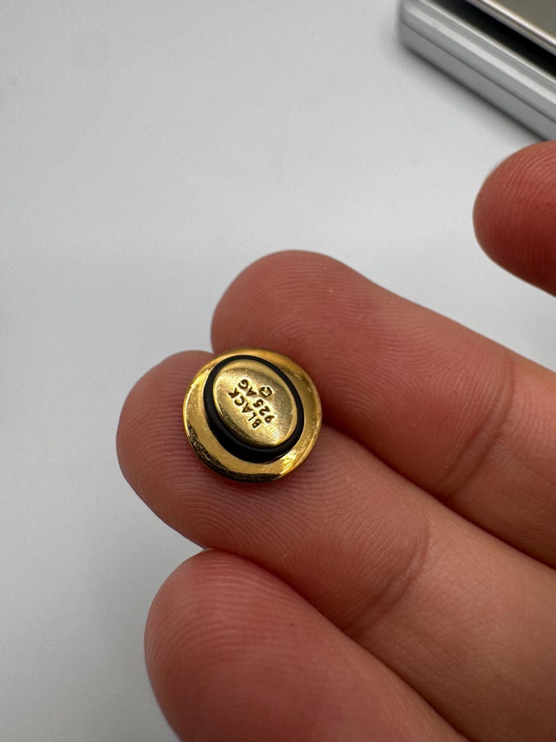 Maria Black Ring 925 Gold Freedom Coin Ocean Glitter Size 52 - Etsy UK