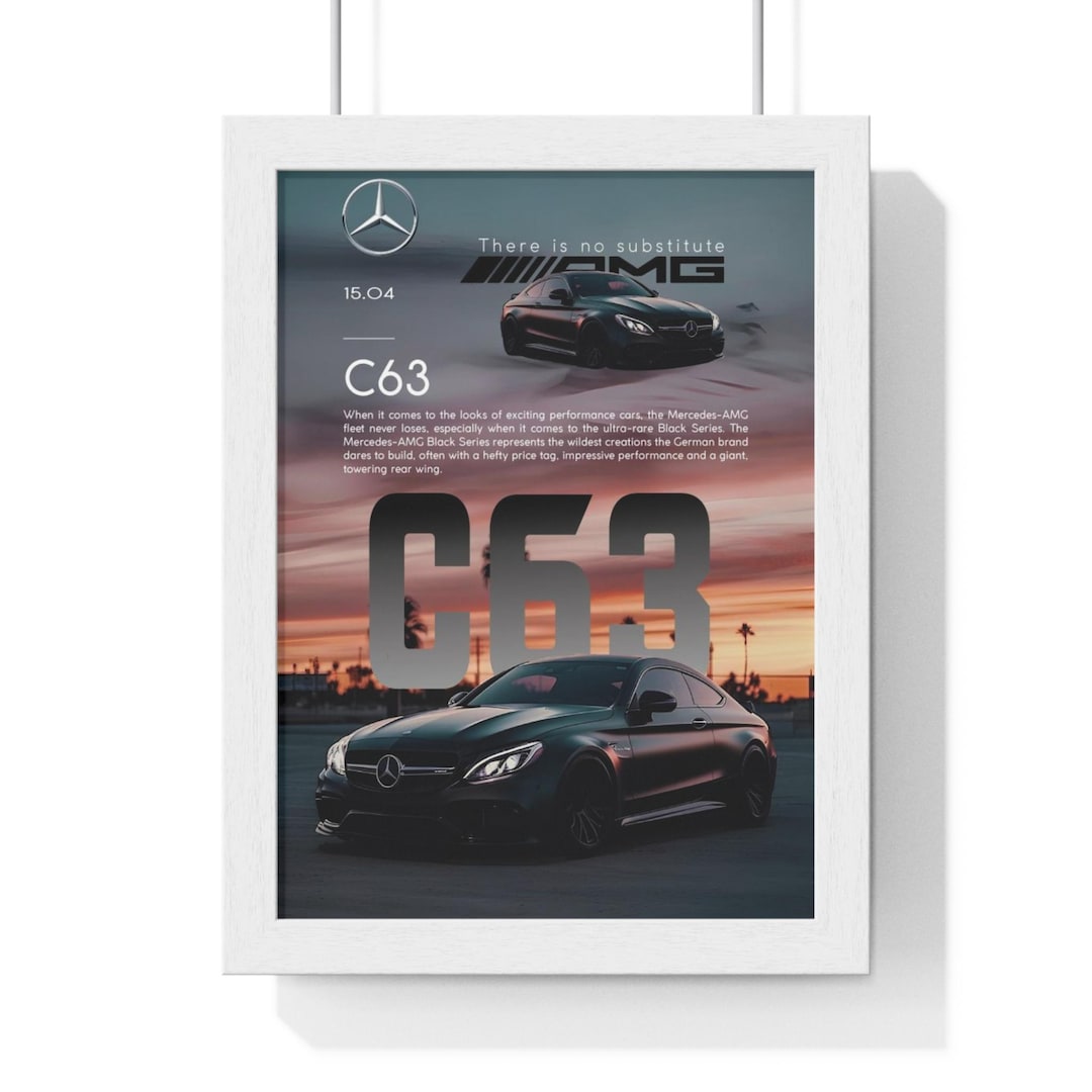 Mercedes-amg C63 Poster Luxury Performance Car Wall Art Black Series ...