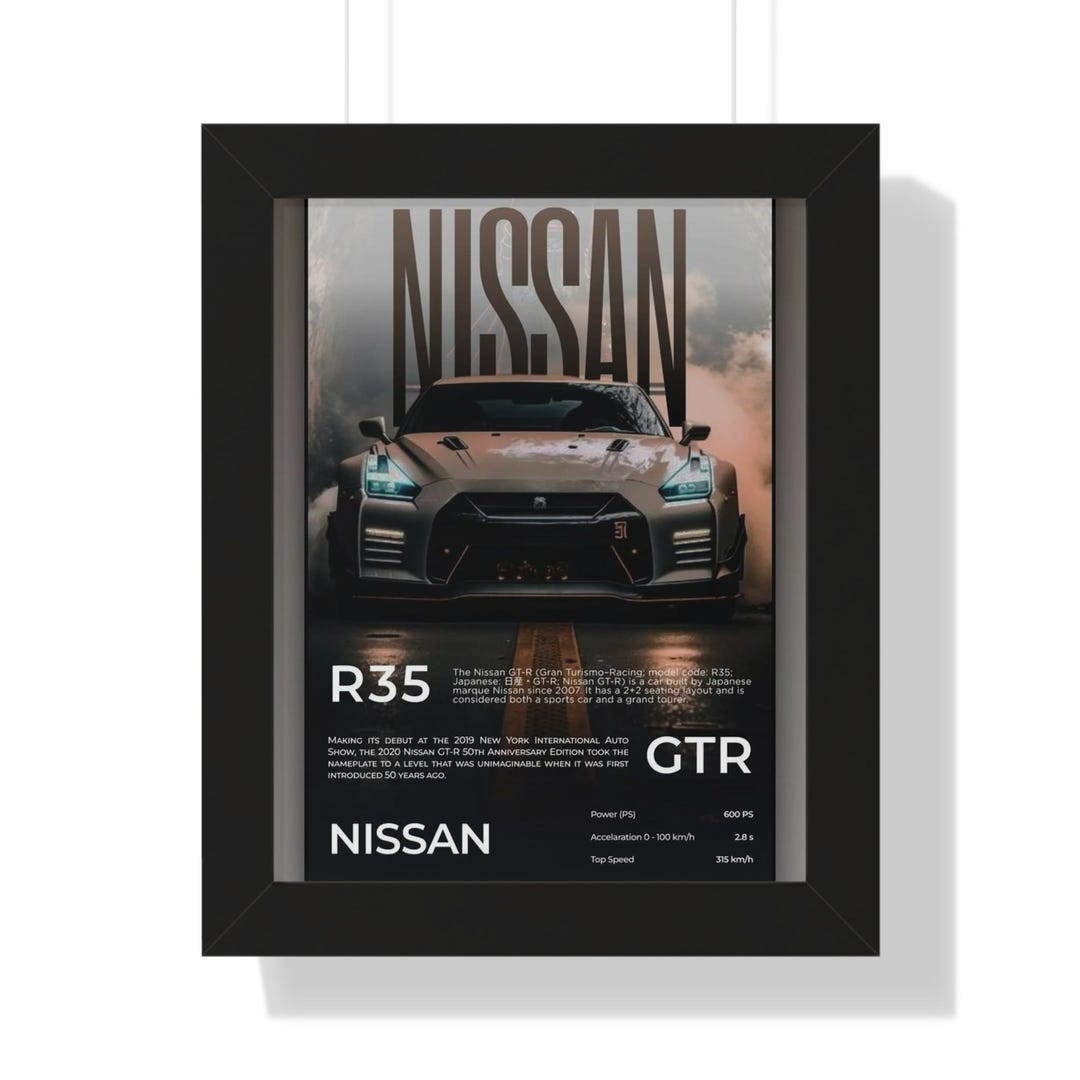 Nissan GT-R R35 Poster – Japanese Supercar Wall Art, 50th Anniversary ...