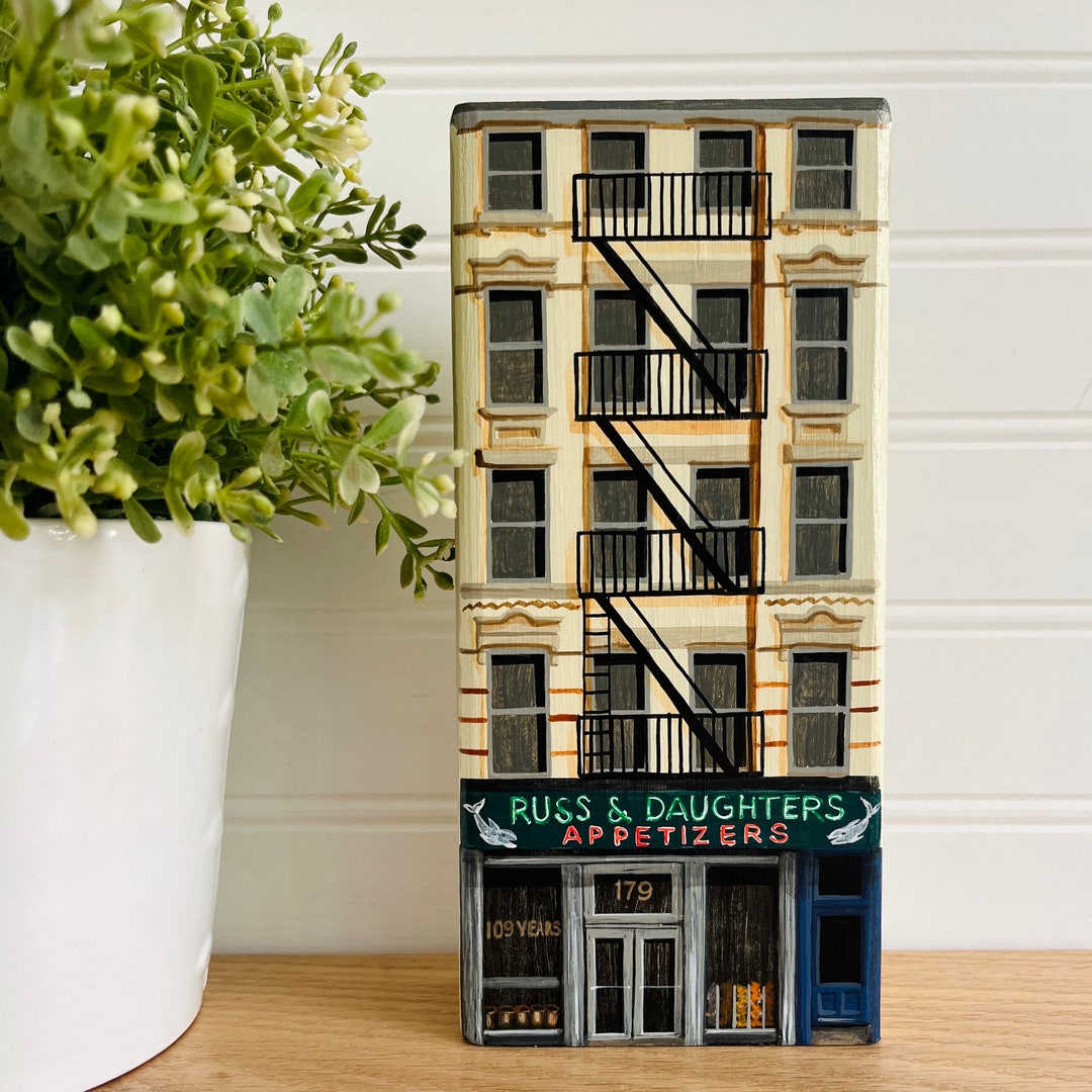 City Blocks Russ and Daughters Wood Block House - Etsy