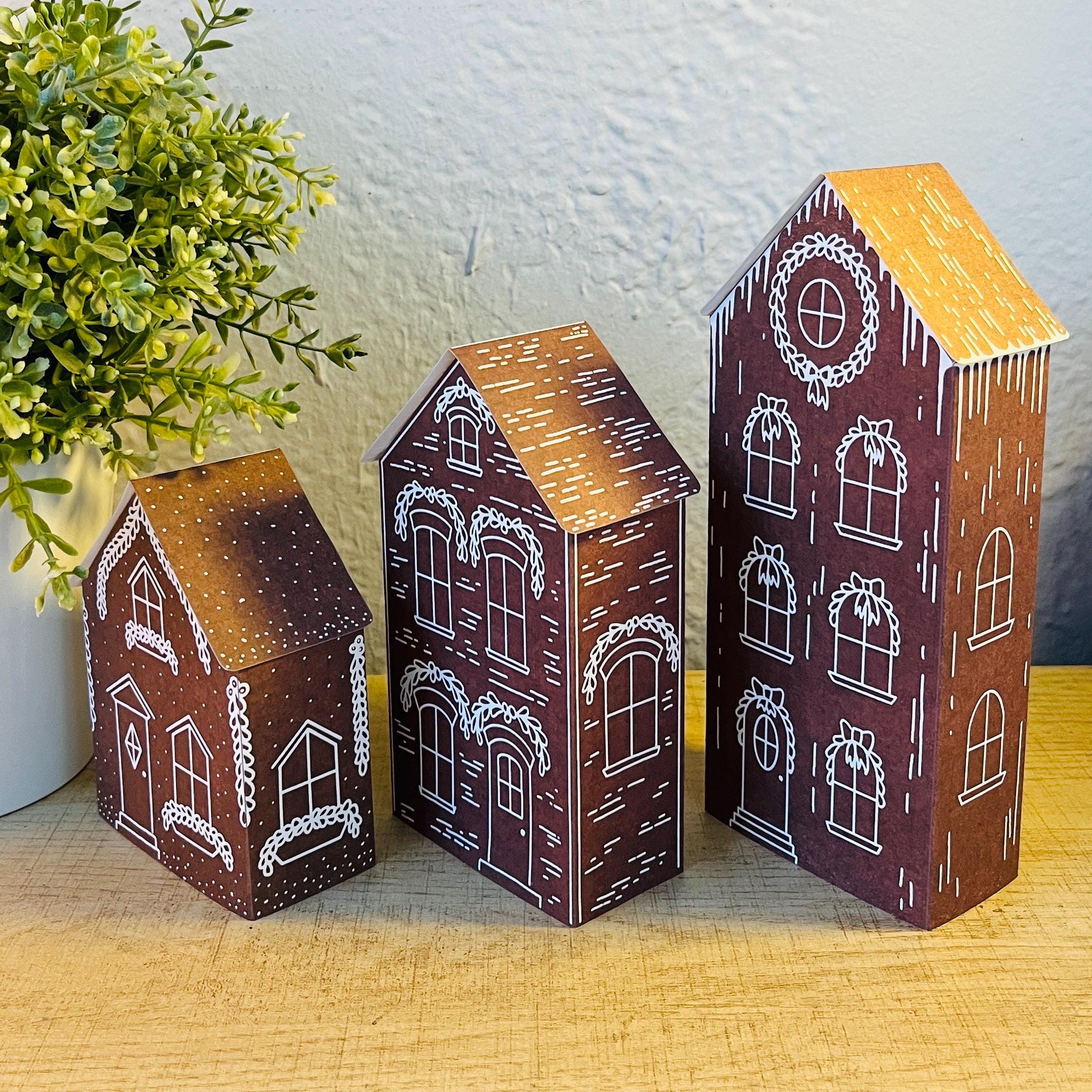 3D Gingerbread Houses Paper Craft Printable Instant Digital Download ...