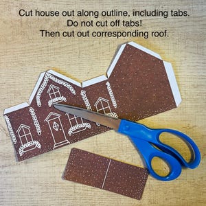 3D Gingerbread Houses Paper Craft Printable Instant Digital Download ...