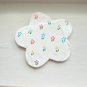Flower Shaped Clay Coaster - Etsy