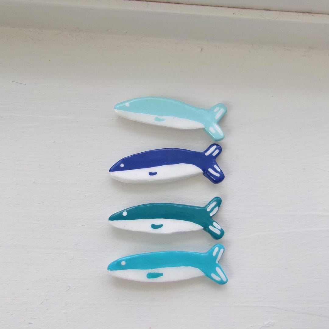 Blue Clay Sardine Magnets - Etsy
