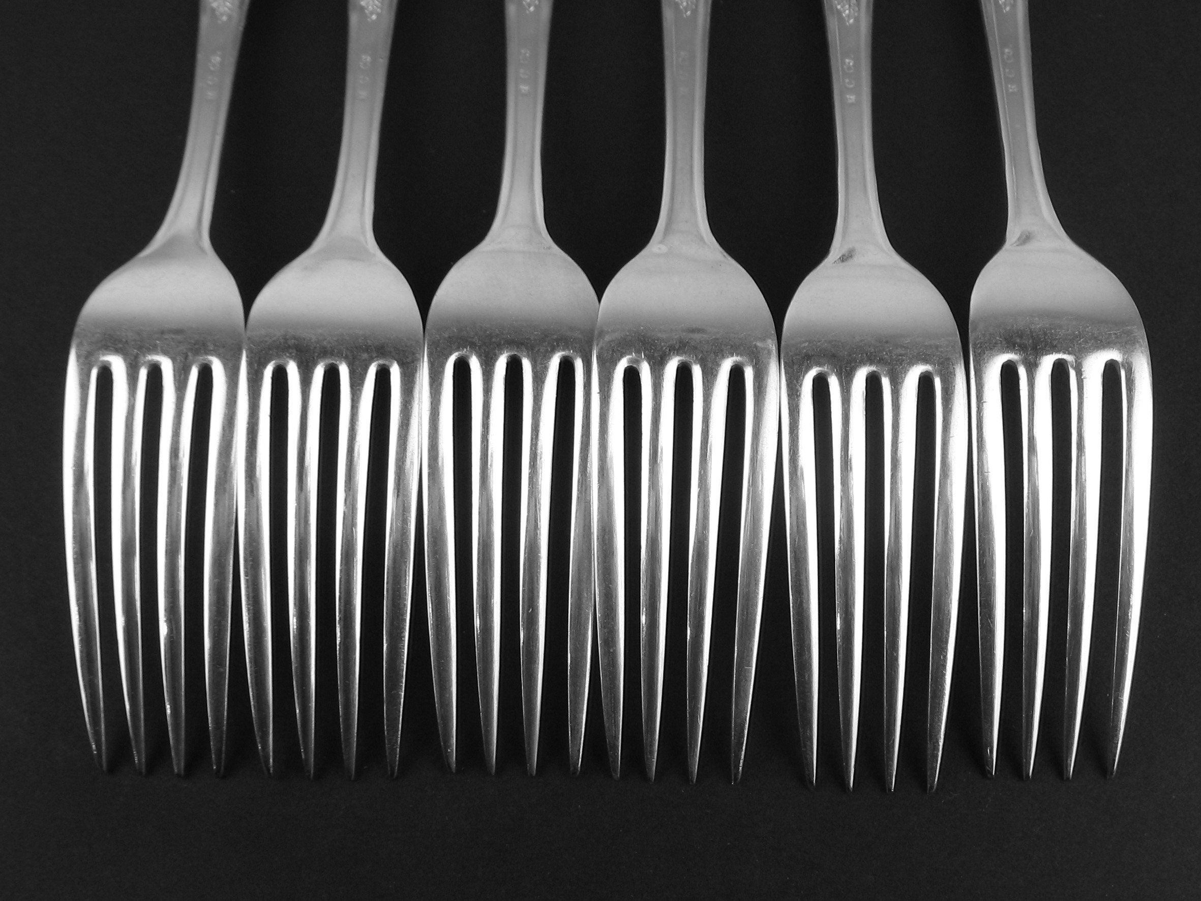 12 Pc Set Antique Dinner Knives Forks Rose 1909 Pattern - Etsy