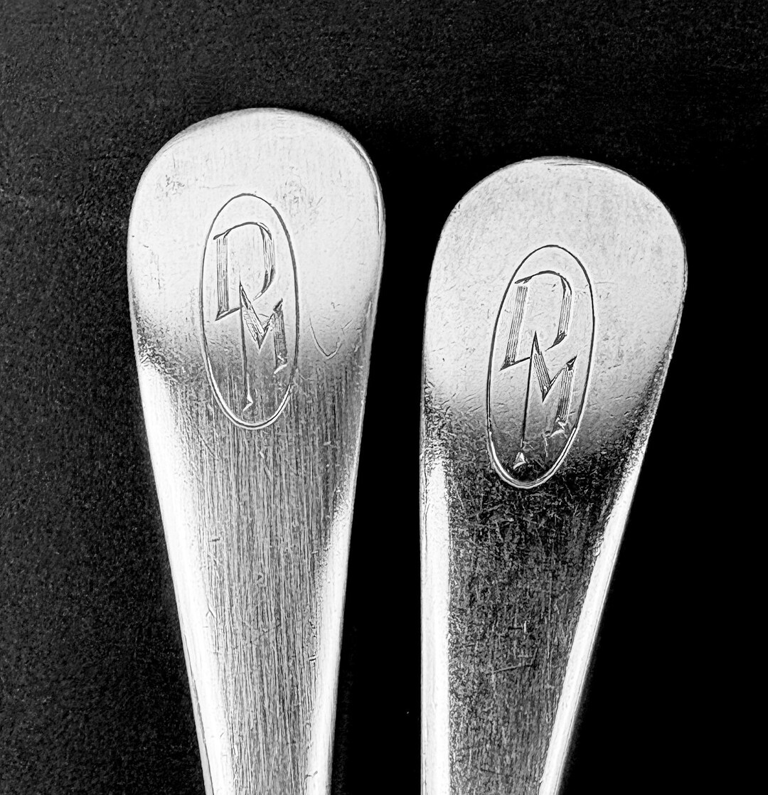 6 X Five O'clock Coffee Spoons 5 1/4" - Birks Old English - Monogram DM ...