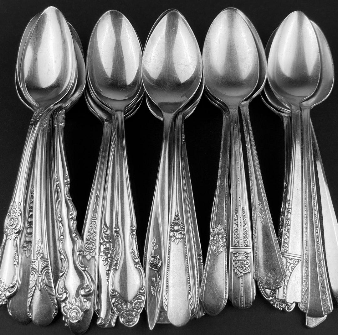 30 X Serving Spoons - Mix 'n Match Vintage Silverplate - Oneida Rogers ...