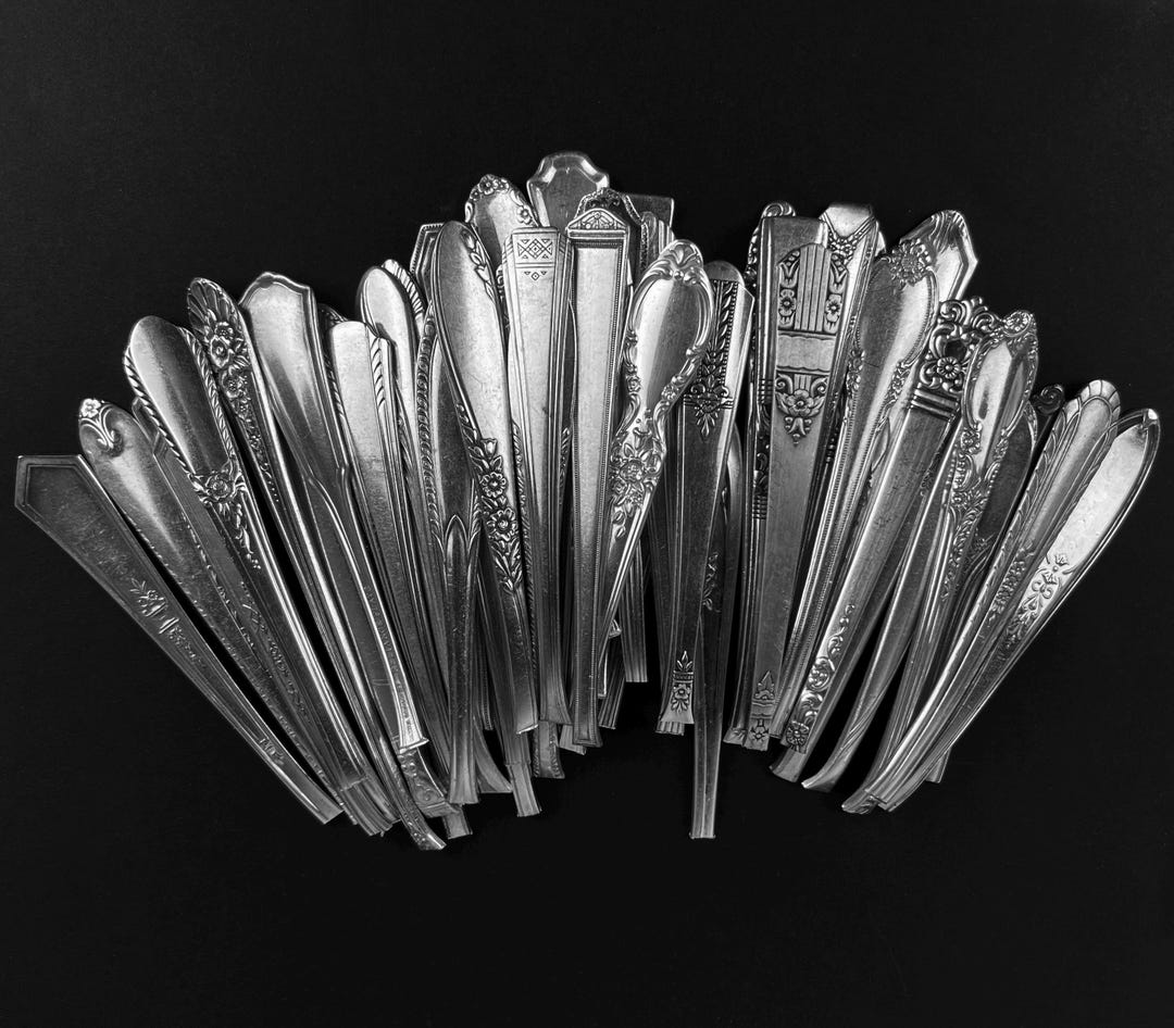 50 X Vintage Silverplate Soup Spoon Handles Craft Supply Jewelry ...