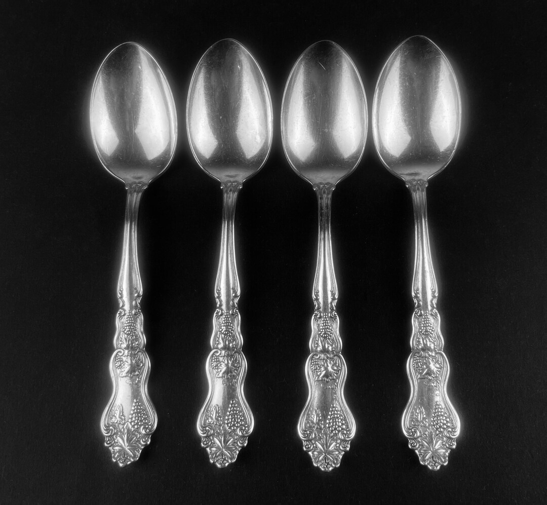 4 X Antique Teaspoons - Silverplate - 1906 Moselle Pattern - American ...