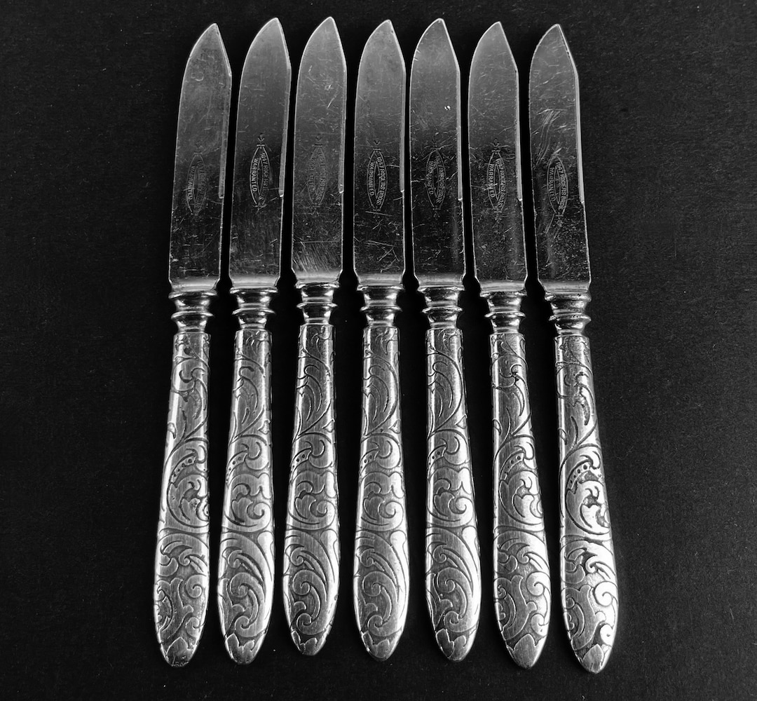 7 Antique Fruit Cheese Knives - 1847 Rogers Bros - Vintage Silverplate ...