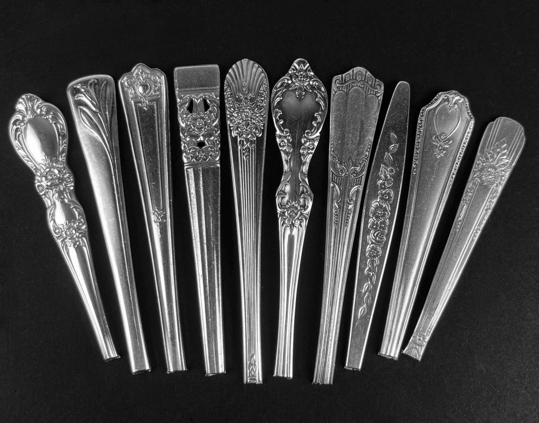 10 X Vintage Silverplate Teaspoon Handles - Craft Supply - Jewelry ...
