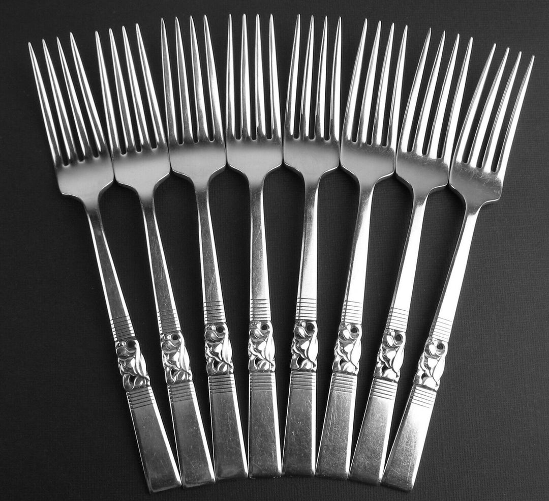 8 X Vintage Luncheon Forks 7 1/8" - Morning Star 1948 - Oneida ...