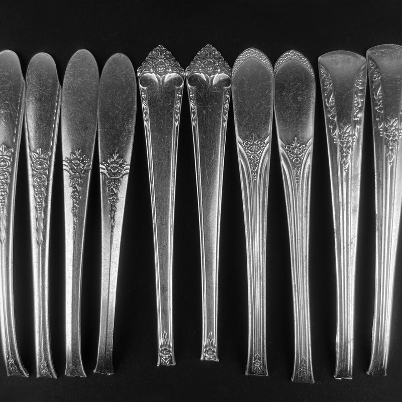 Green Handle Silverware - Etsy