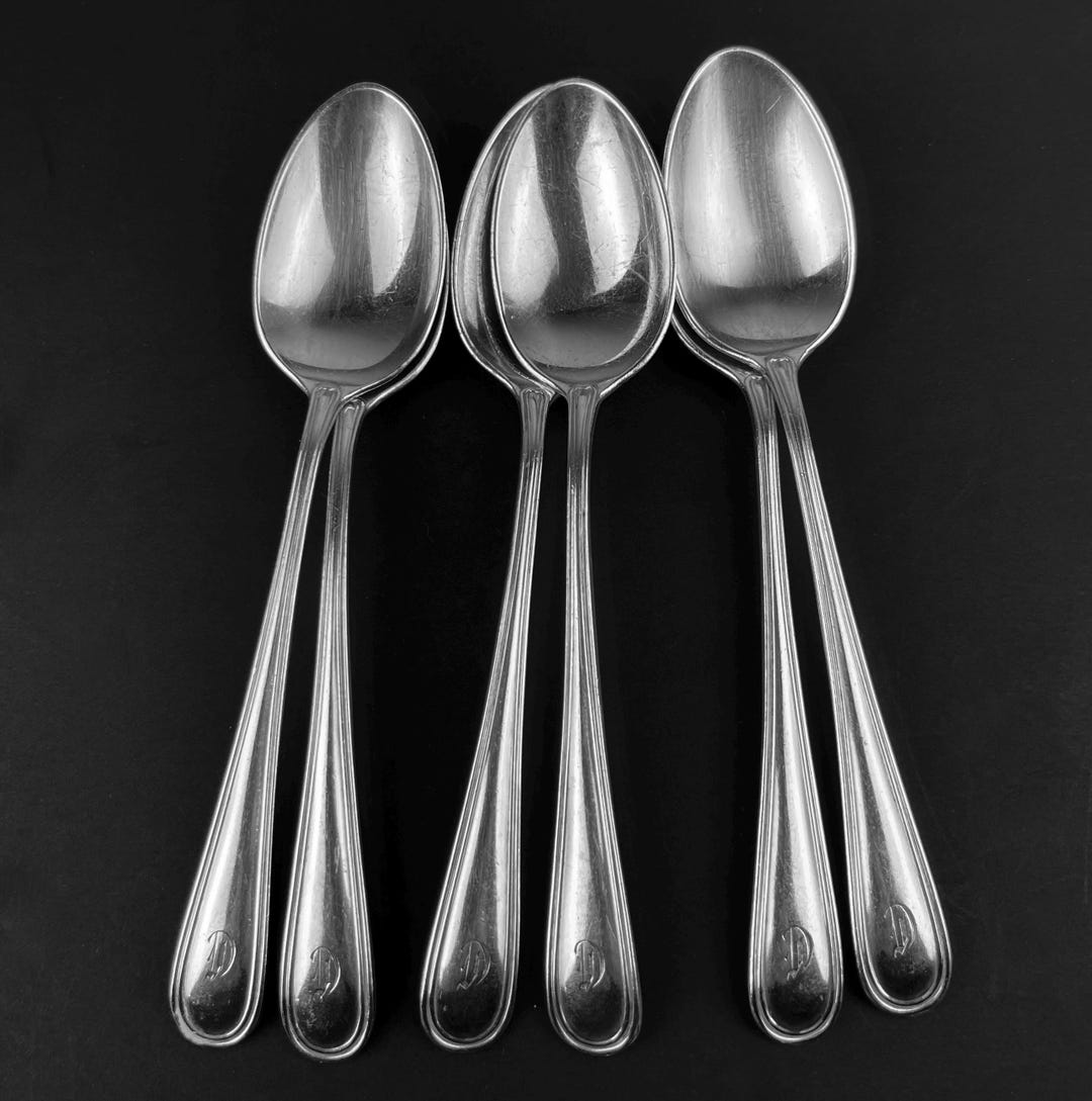 6 X Five O'clock Coffee Spoons 5 1/4" - Birks York - Monogram ...