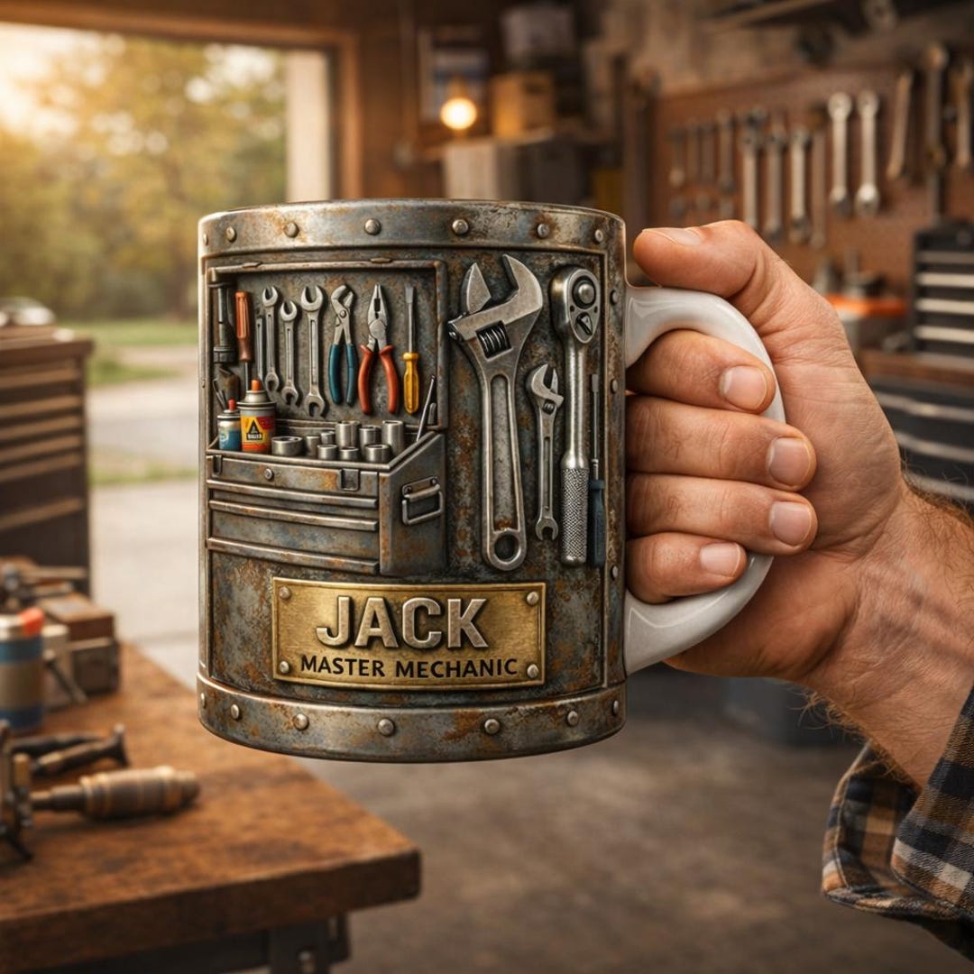 Personalized Mechanic Mug With Name, Tool Box Coffee Mug, Gift for ...