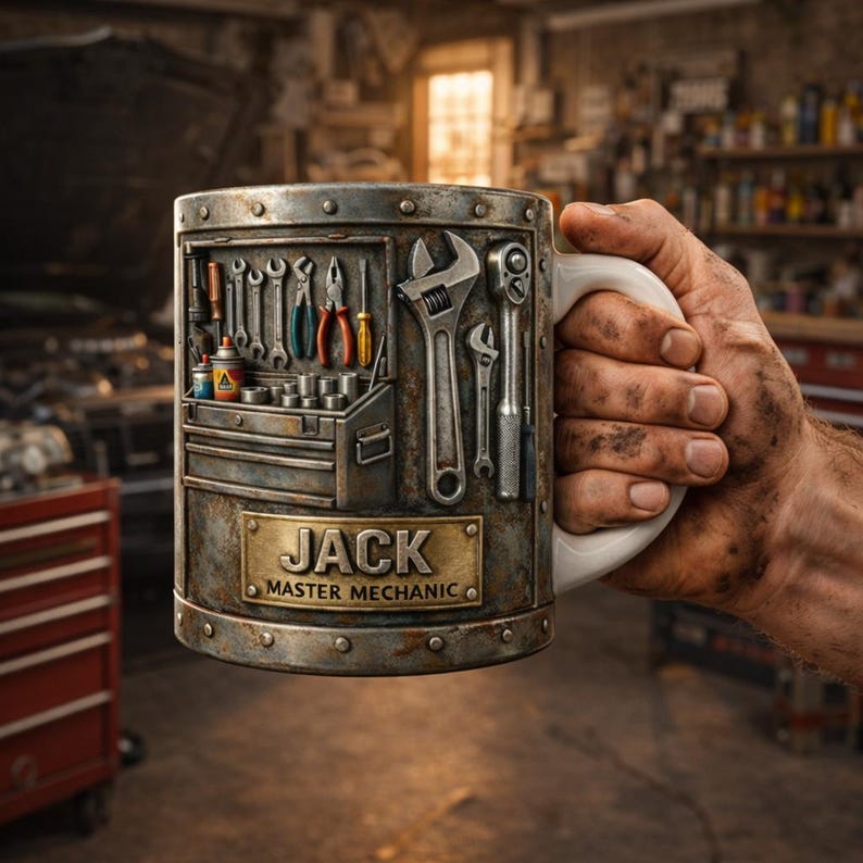 Personalized Mechanic Mug With Name, Tool Box Coffee Mug, Gift for ...