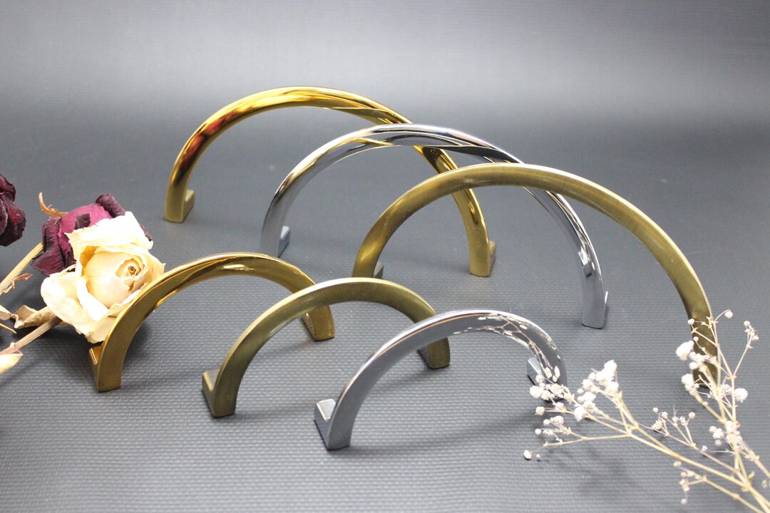 Sleek Gold Half Circle Drawer Knobs and Pulls Dresser Pull Handle ...