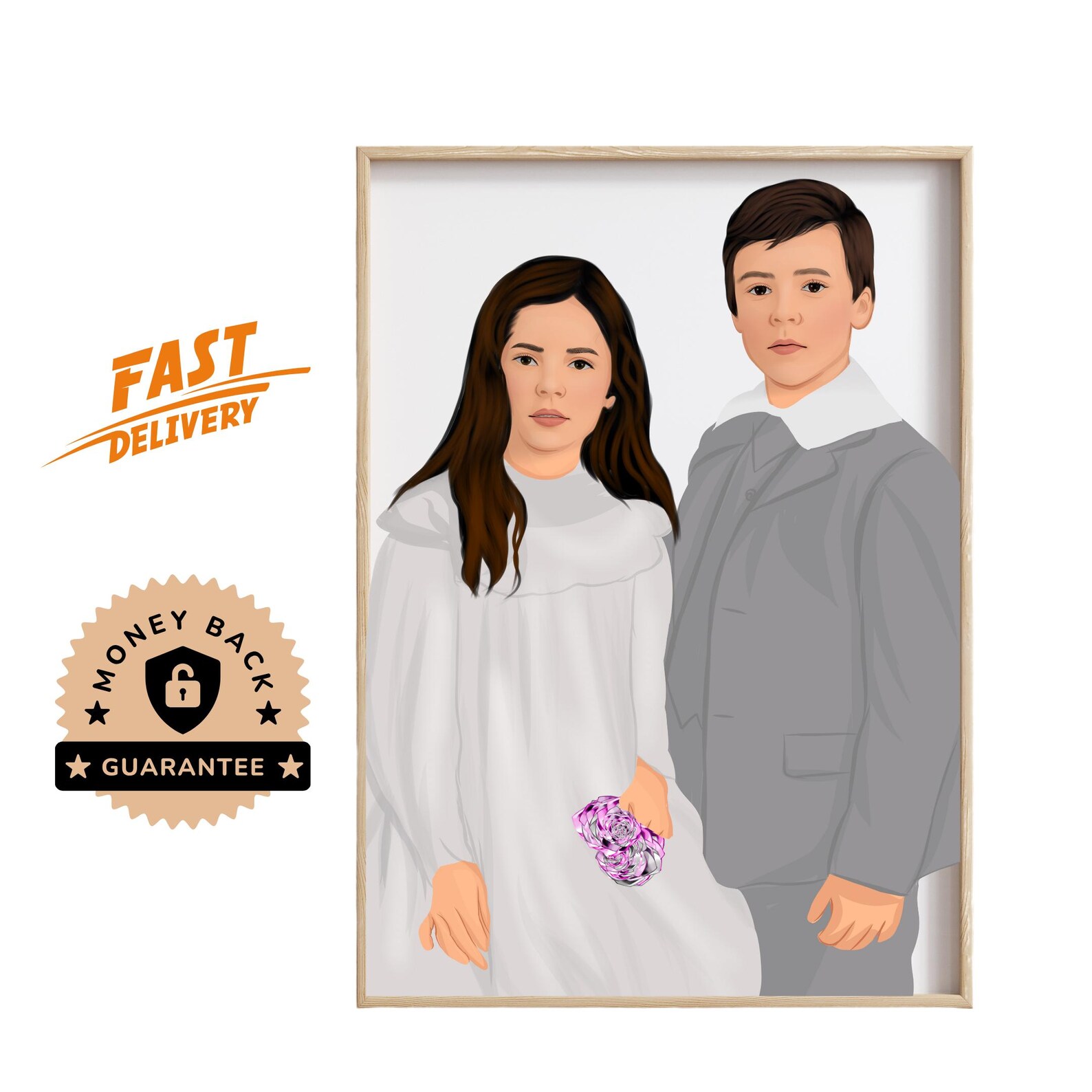 Custom Mom and Daughter Portrait, Mother's Day Gift (digital Art) - Etsy
