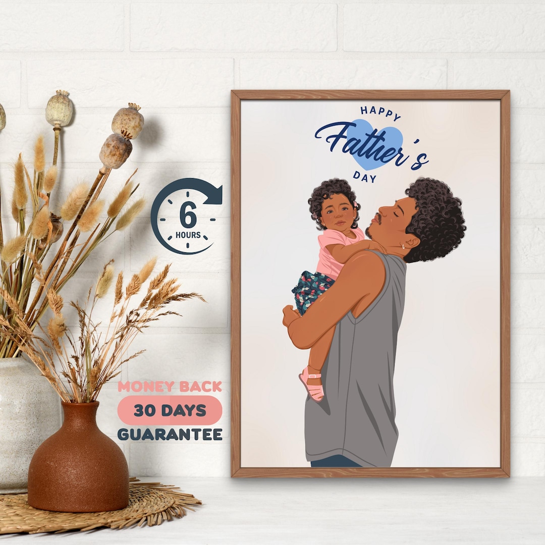 Custom Gift for Father's Day Keepsake, High Detailed Portrait for Dad ...