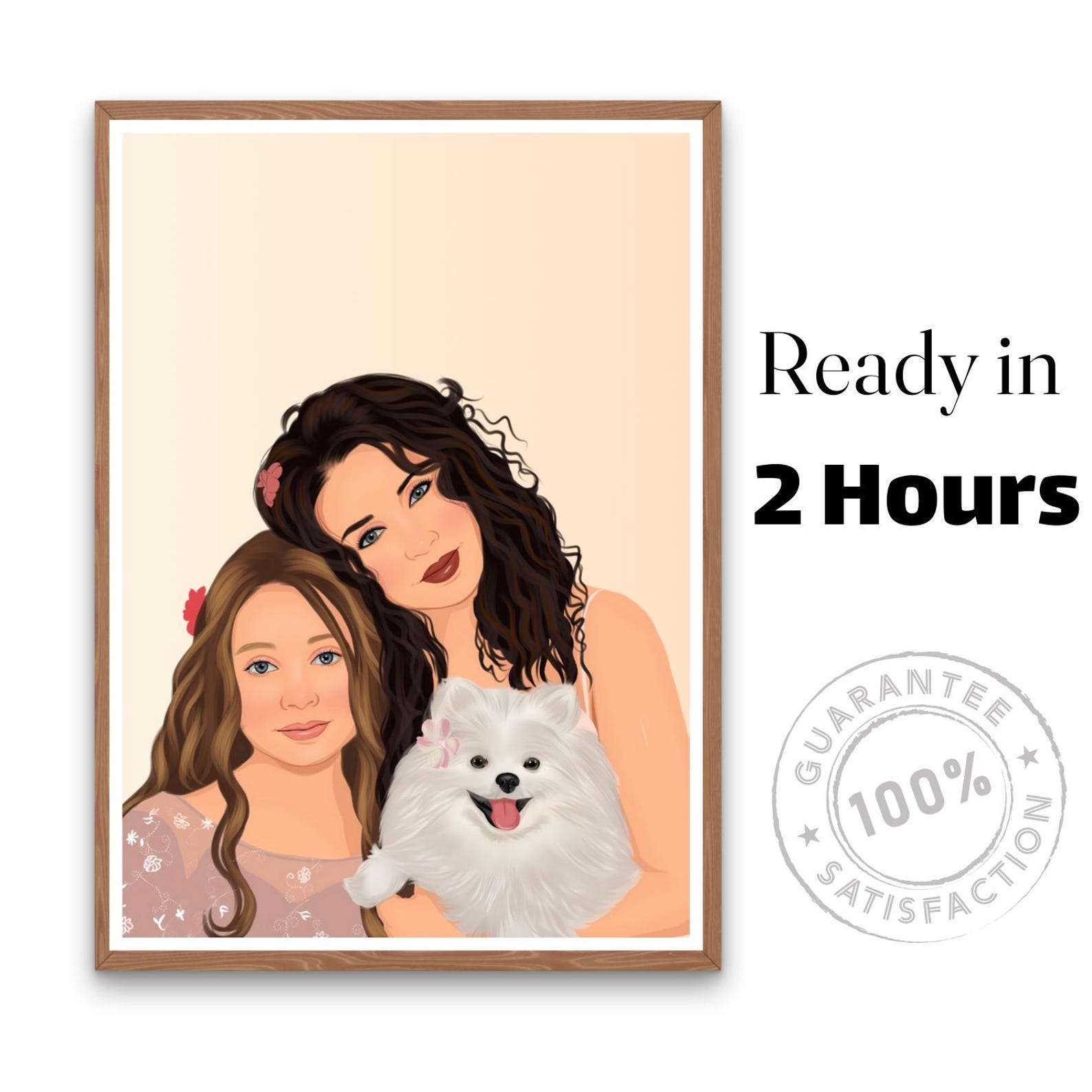 Custom Mom and Daughter Portrait, Mother's Day Gift (digital Art) - Etsy