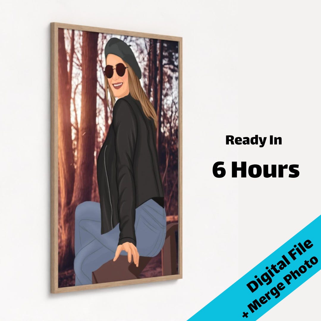 Custom Faceless Minimalist Portrait Personalized Art With Natural ...