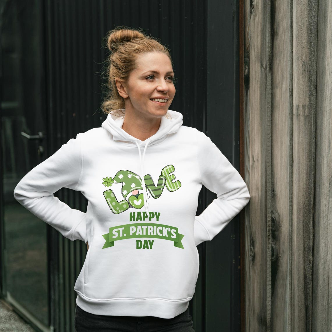 Lucky Shamrock St. Patricks Day Hoodie Print Irish Green PNG for DIY ...