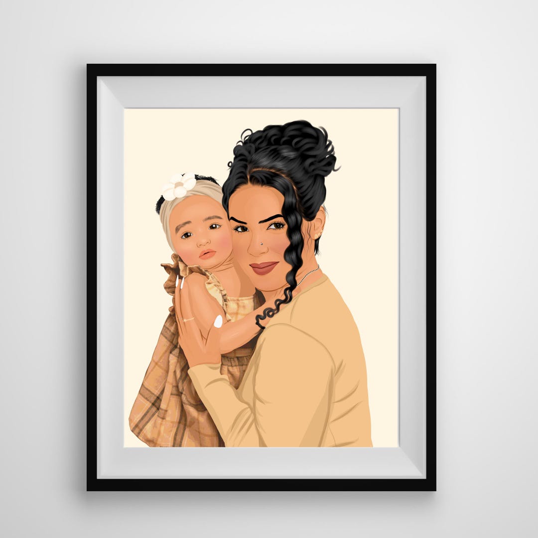 Custom Family Portrait Illustration Personalized Digital Family Art ...