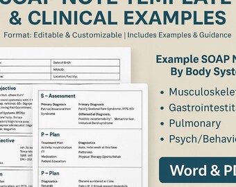 SOAP Note Template + Clinical Examples – Msk, Cardio, Gastro (gi ...