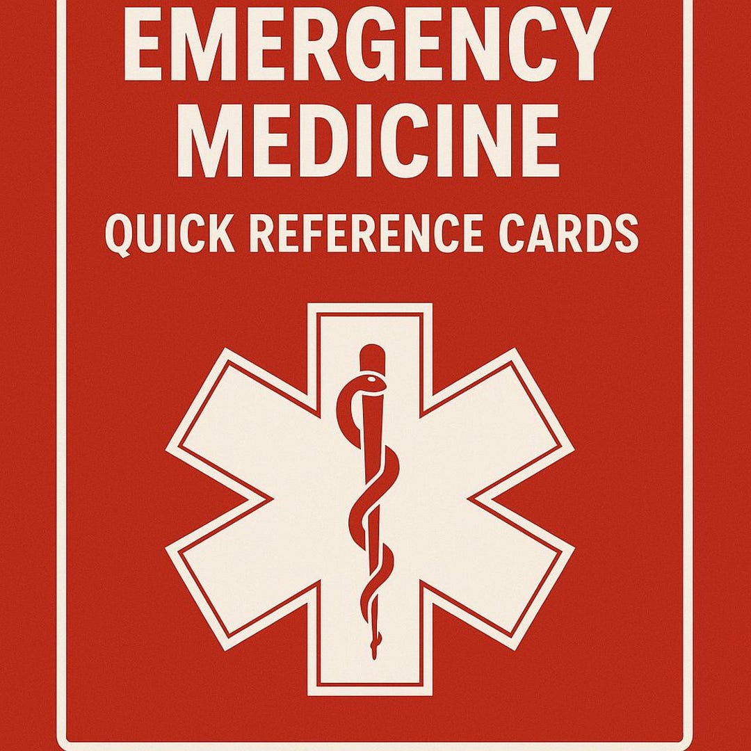 Emergency Medicine Quick Reference Cards | EMT, Paramedic, PA, ER Nurse ...